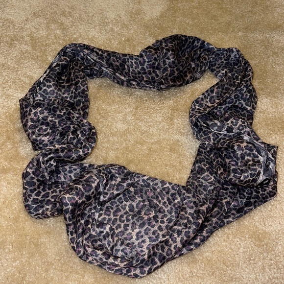 Accessories | Leopard Print Infinity Scarf Size Os Color Purple Cream ...